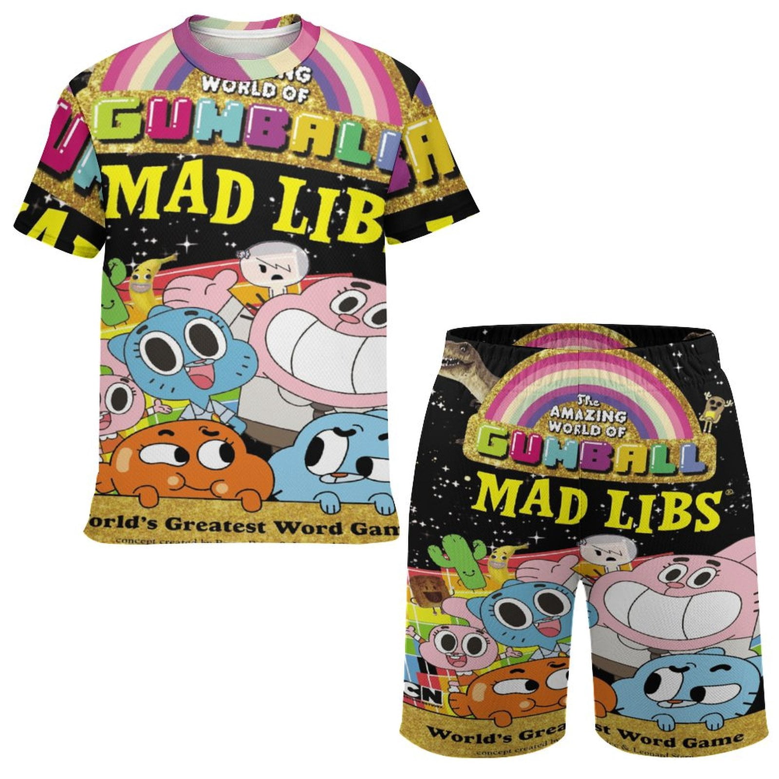 Amazing World of Gumball Boys Girls Short Sleeve Mesh T-Shirt And ...