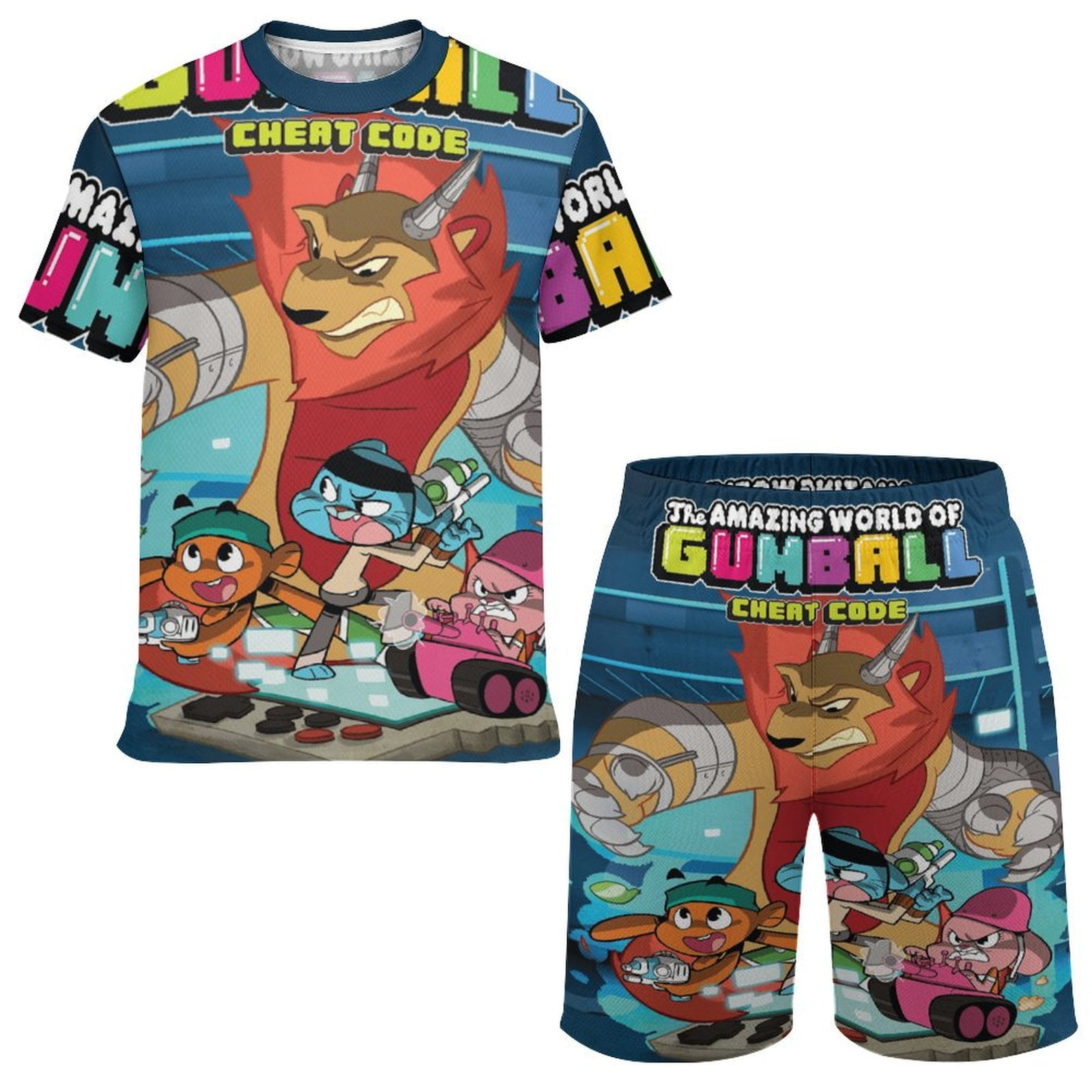 Amazing World of Gumball Boys Girls Short Sleeve Mesh T-Shirt And ...