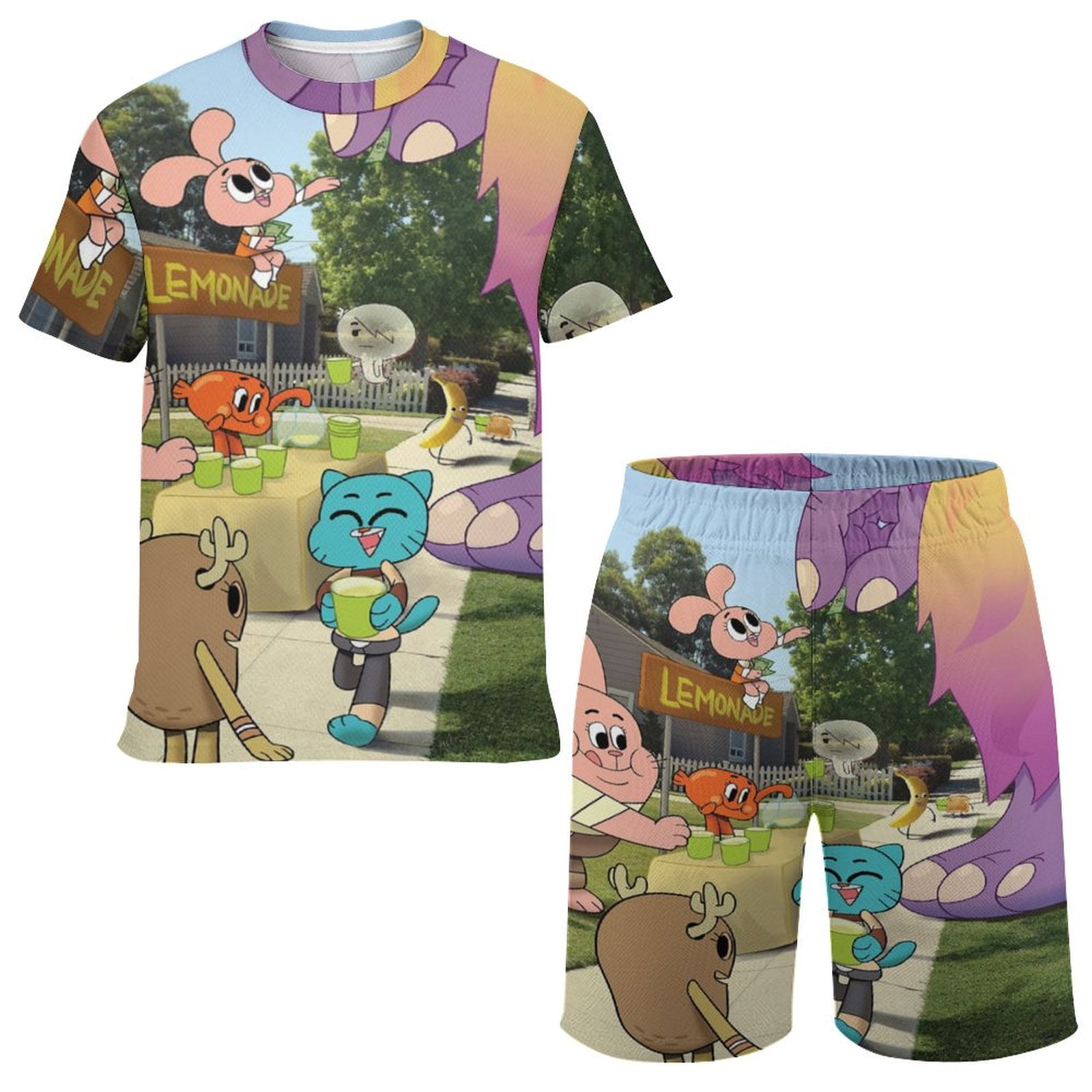 Amazing World of Gumball Boys Girls Short Sleeve Mesh T-Shirt And ...