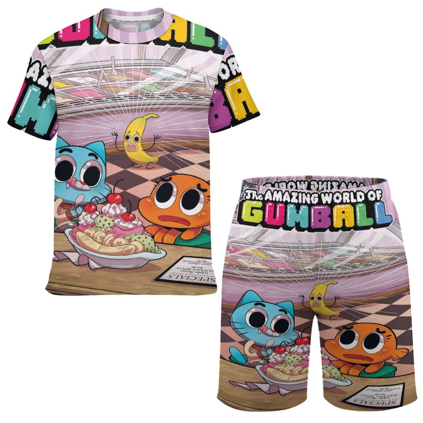 Amazing World of Gumball Boys Girls Short Sleeve Mesh T-Shirt And ...