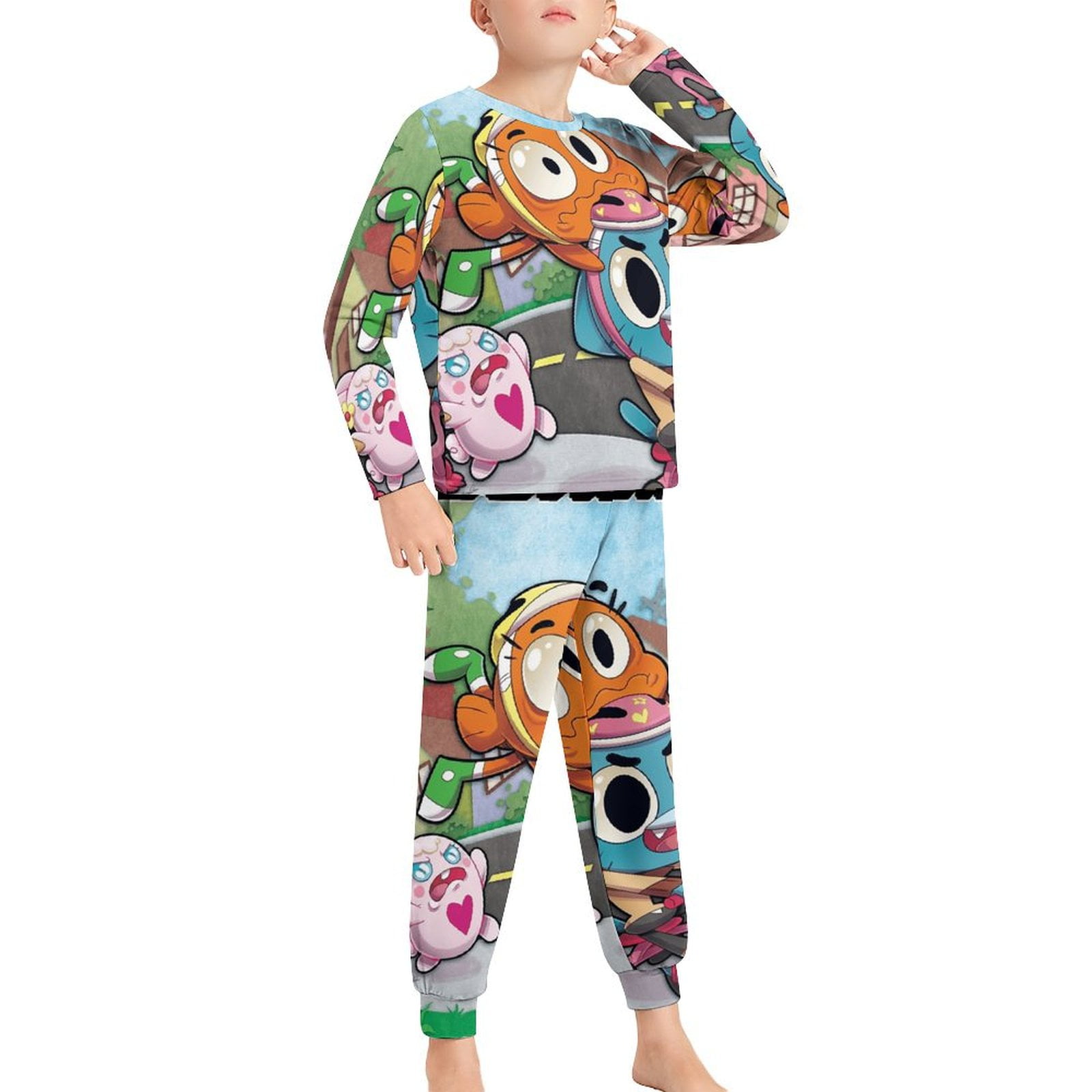 Amazing World of Gumball Kids Pajamas Set Boys Girls Long Sleeve 2 ...