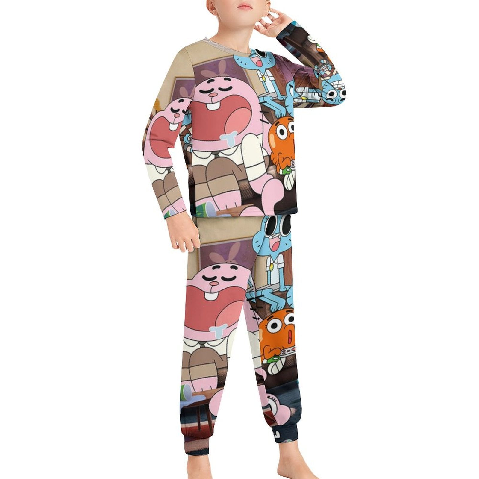 Amazing World of Gumball Kids Pajamas Set Boys Girls Long Sleeve 2 ...