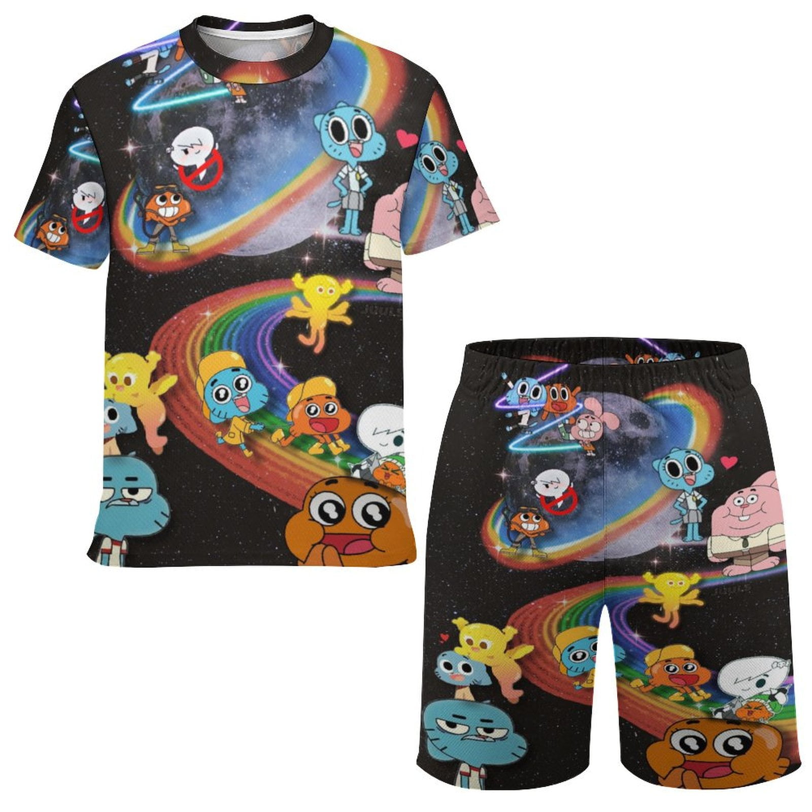 Amazing World of Gumball Kids Short Sleeve Mesh T-Shirt And Shorts ...