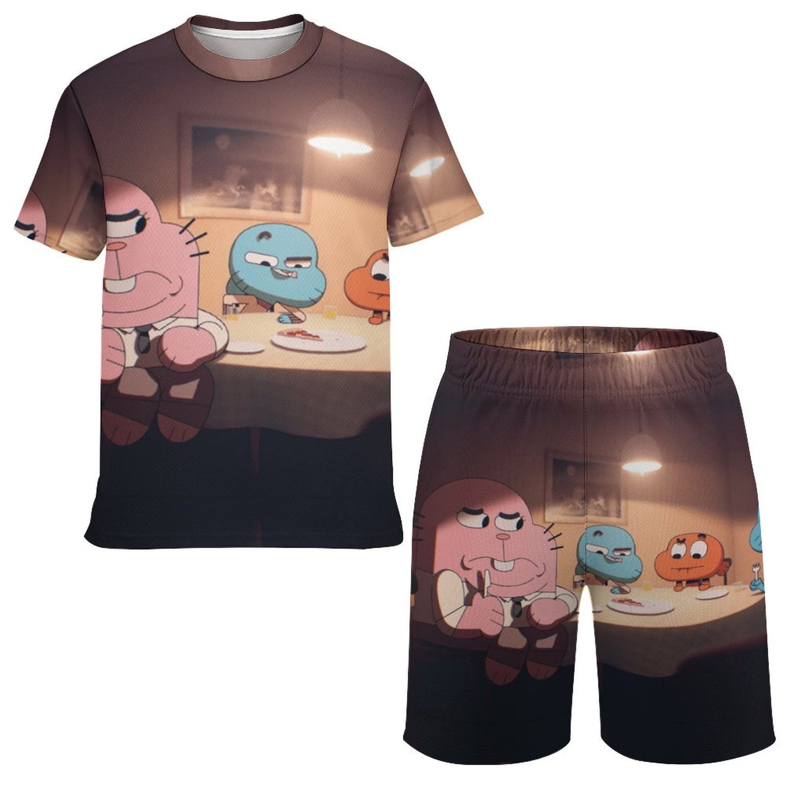 Amazing World of Gumball Kids Short Sleeve Mesh T-Shirt And Shorts ...