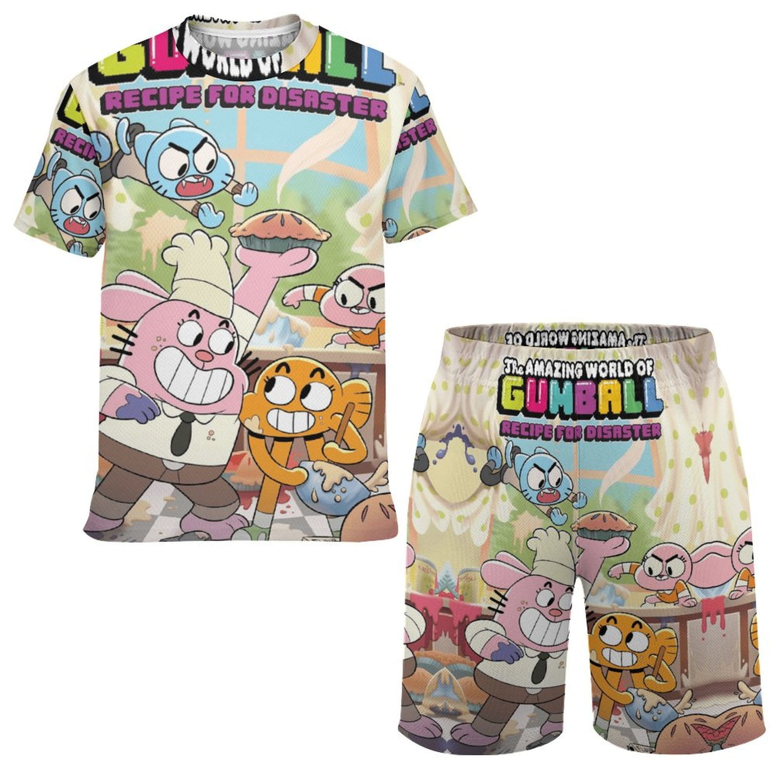 Amazing World of Gumball Kids Short Sleeve Mesh T-Shirt And Shorts ...