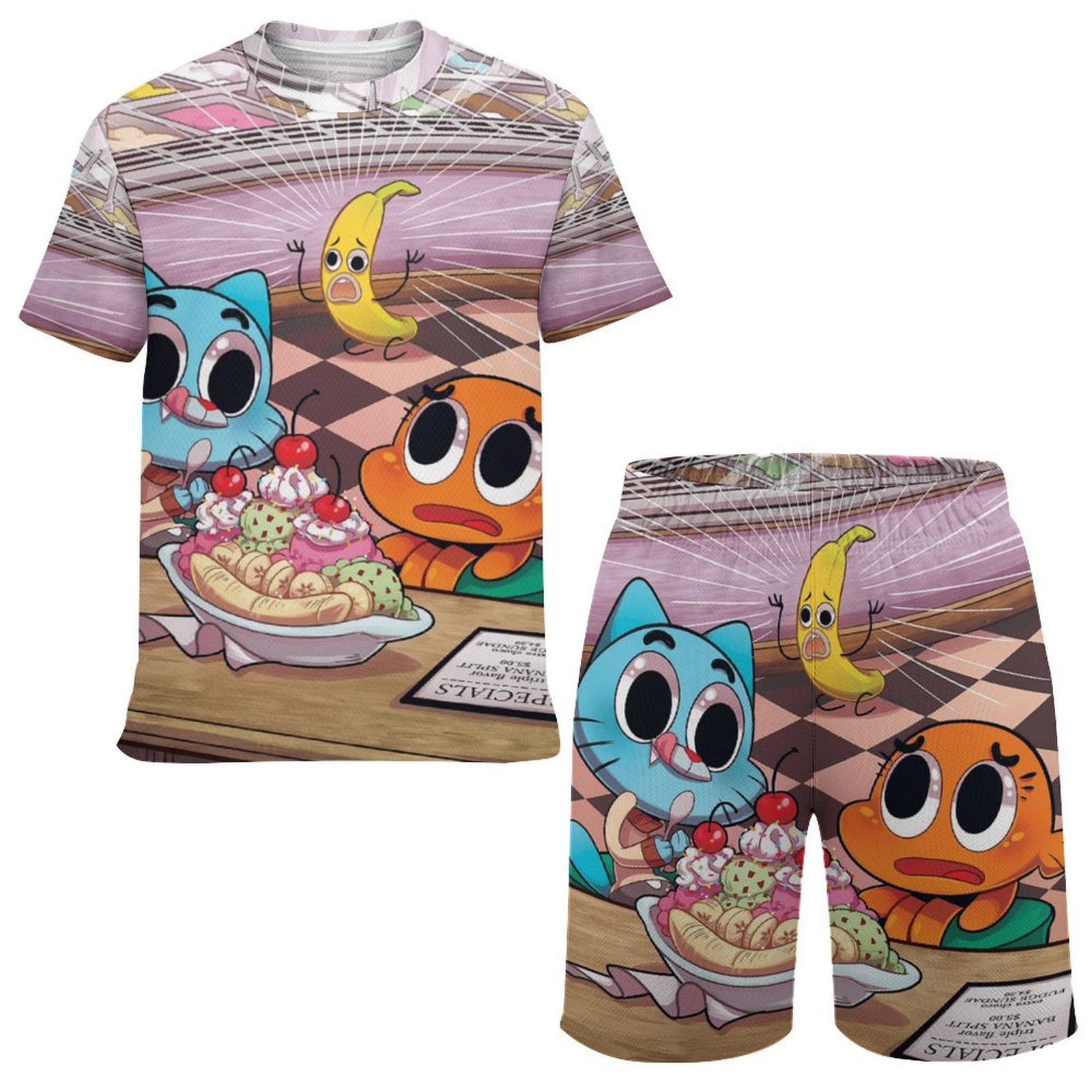 Amazing World of Gumball Kids Short Sleeve T-Shirt And Mesh Shorts ...