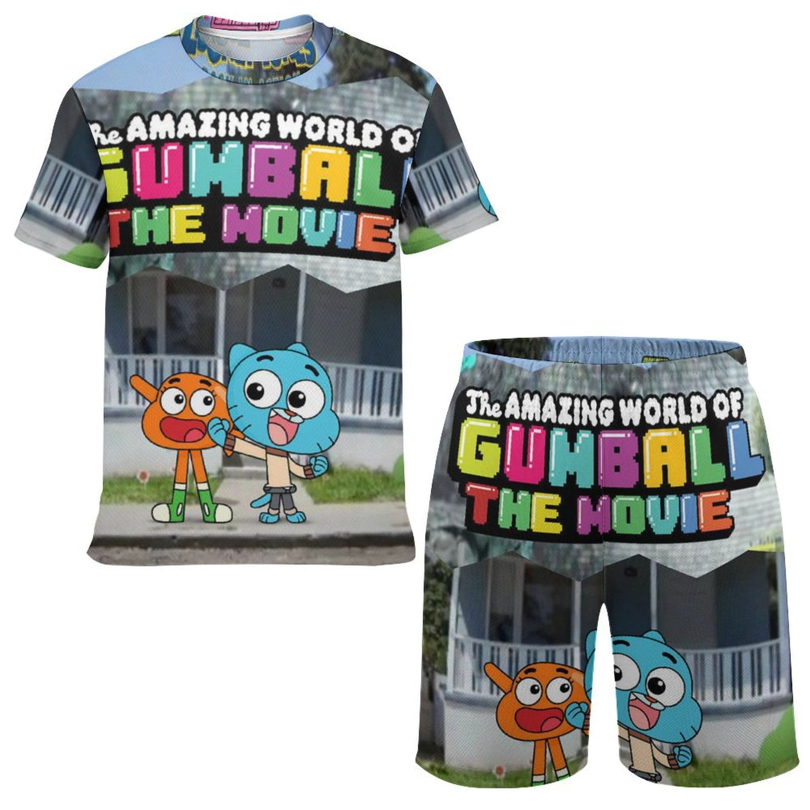 Amazing World of Gumball Kids Short Sleeve T-Shirt And Mesh Shorts ...