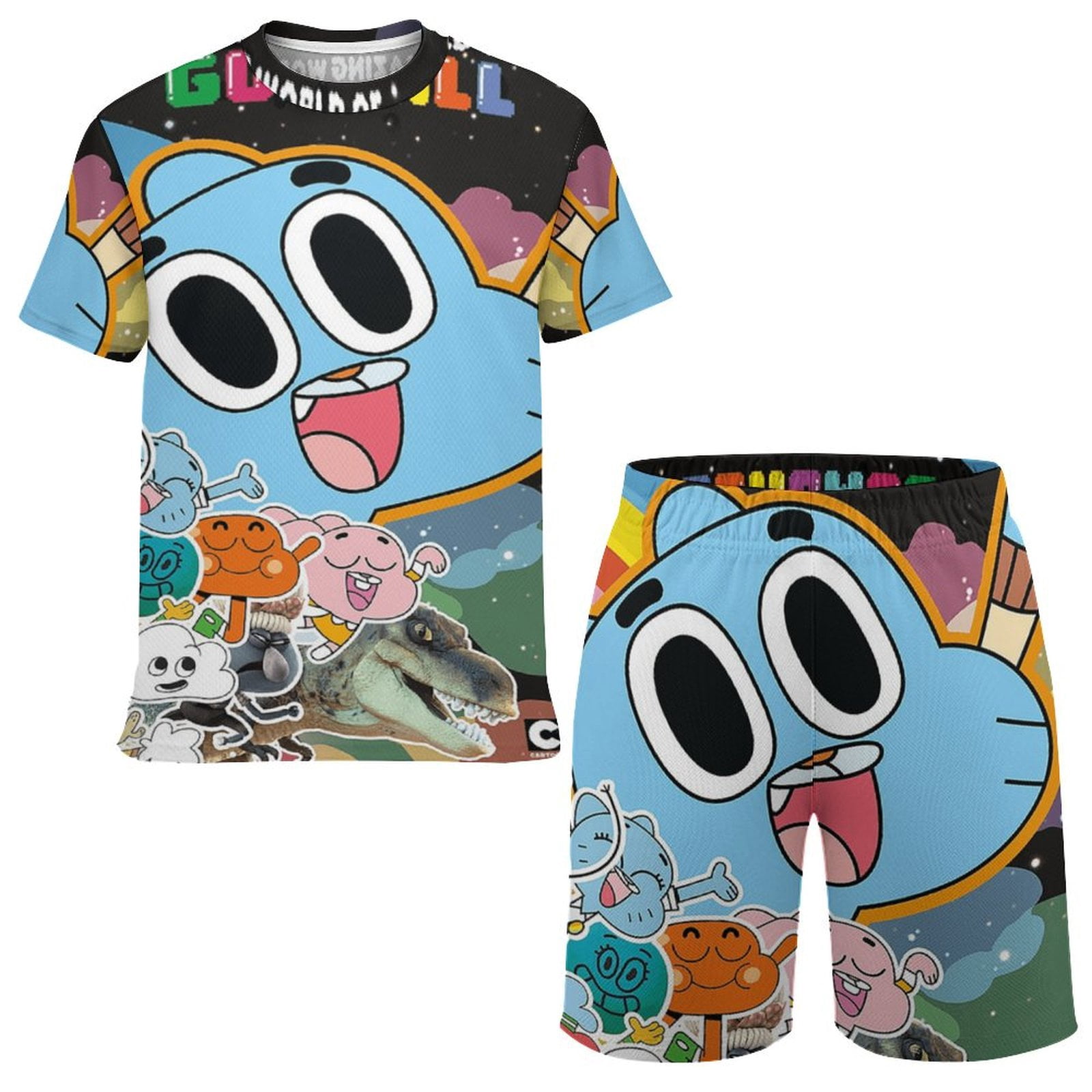 Amazing World of Gumball Kids Short Sleeve T-Shirt And Mesh Shorts ...