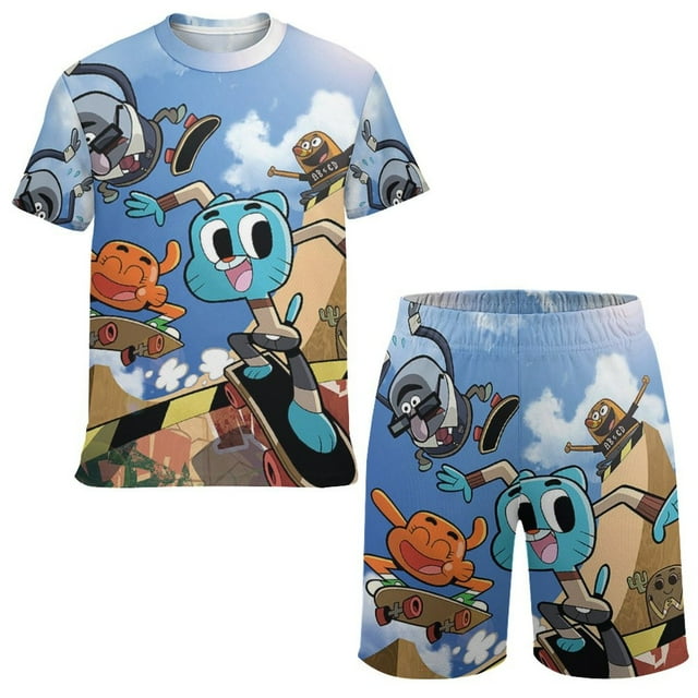 Amazing World of Gumball Kids Short Sleeve T-Shirt And Mesh Shorts ...