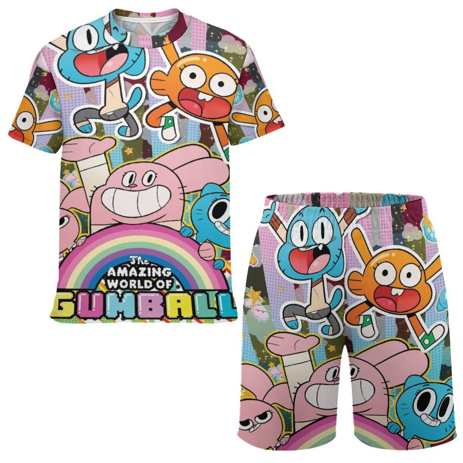 Amazing World of Gumball Kids Short Sleeve T-Shirt And Mesh Shorts ...
