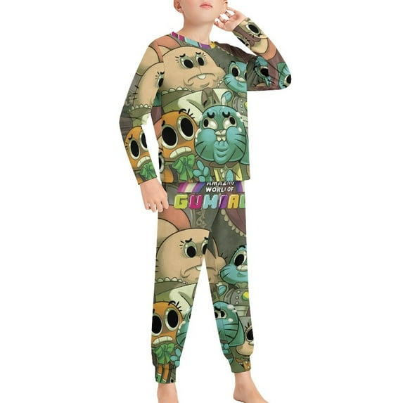 Amazing World of Gumball Little Big Bo-ys Gi-rls Pajamas Set Long ...