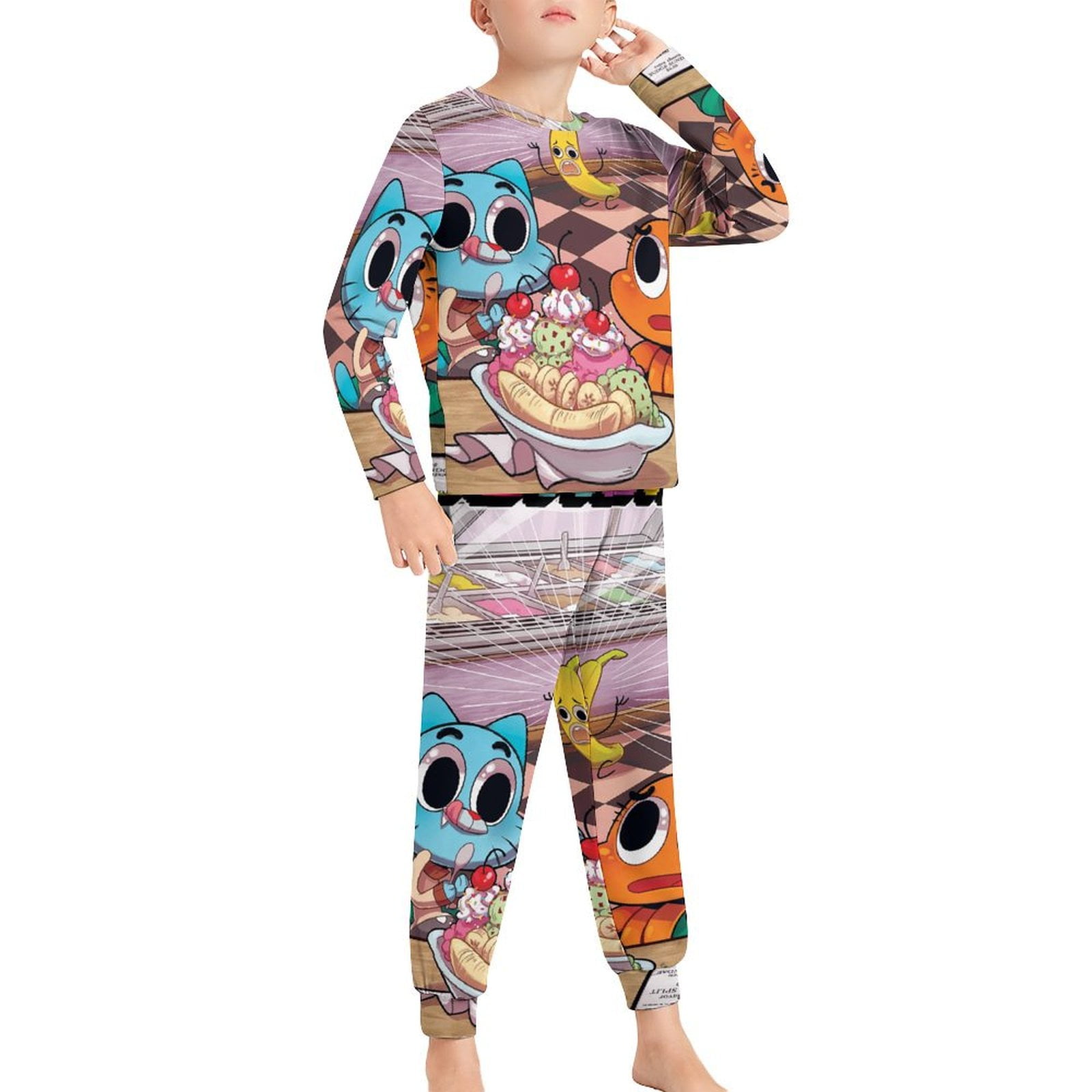 Amazing World of Gumball Little Big Bo-ys Gi-rls Pajamas Set Long Sleeve Ki-ds PJs Sleepwear ...