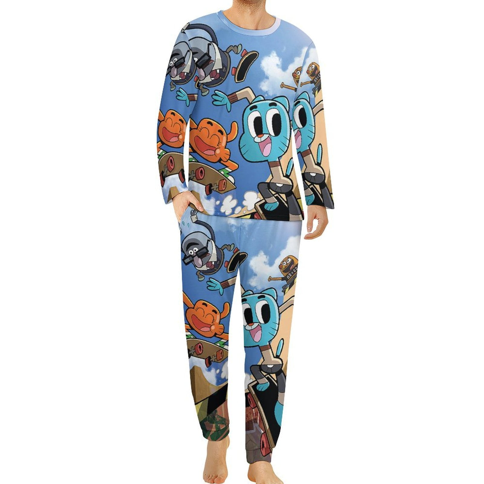 Amazing World of Gumball Mens Pajamas Set Soft Pj Sets Comfy Sleepware ...