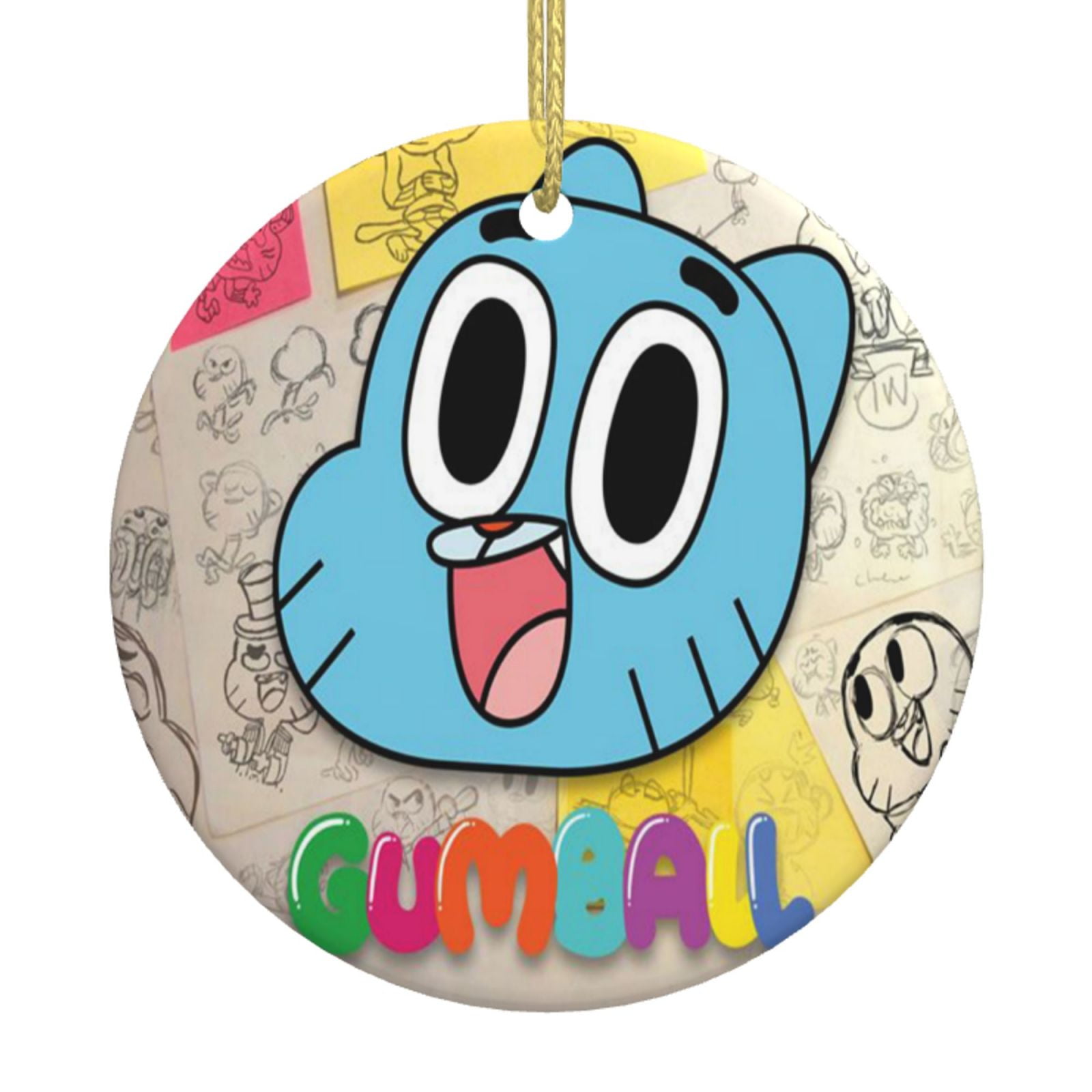 Amazing World of Gumball Round Ceramic Pendant Christmas Decoration ...