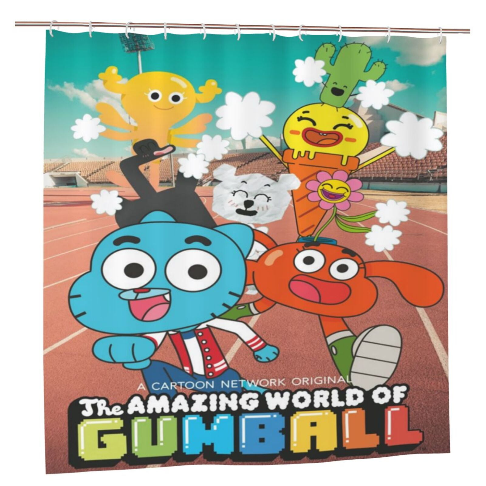Amazing World of Gumball Shower Curtain Set, Waterproof Fabric Kids ...