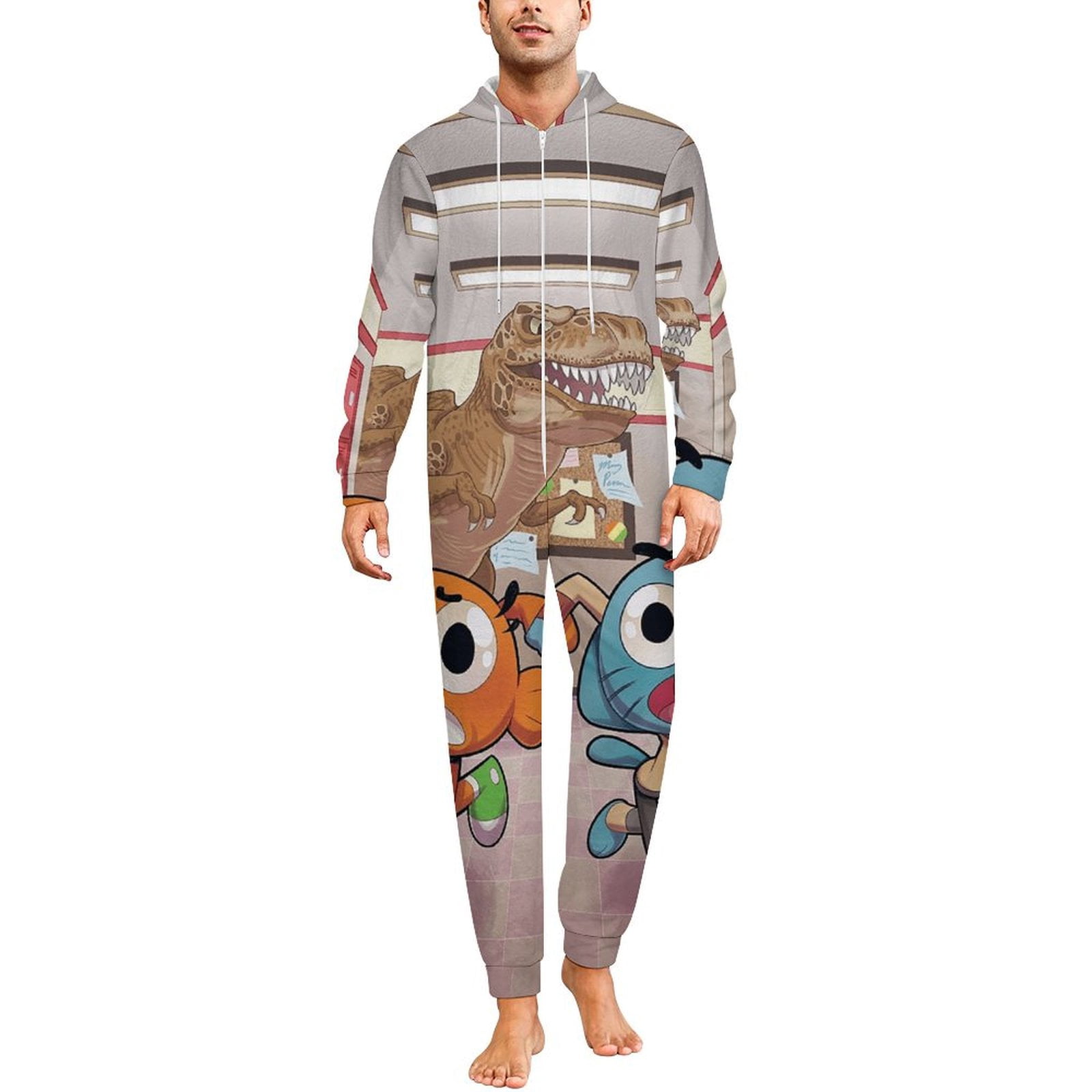 Amazing World of Gumball Unisex Onesie Pajamas Zipper Jumpsuit Hooded ...