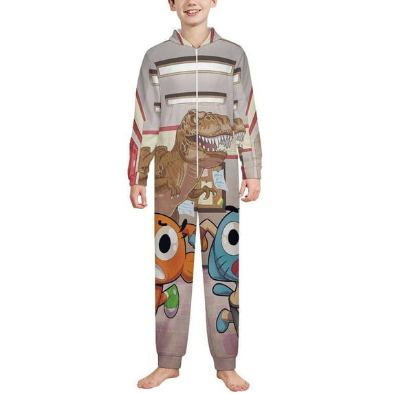 Amazing World of Gumball Unisex Onesie Pajamas Zipper Jumpsuit Hooded ...