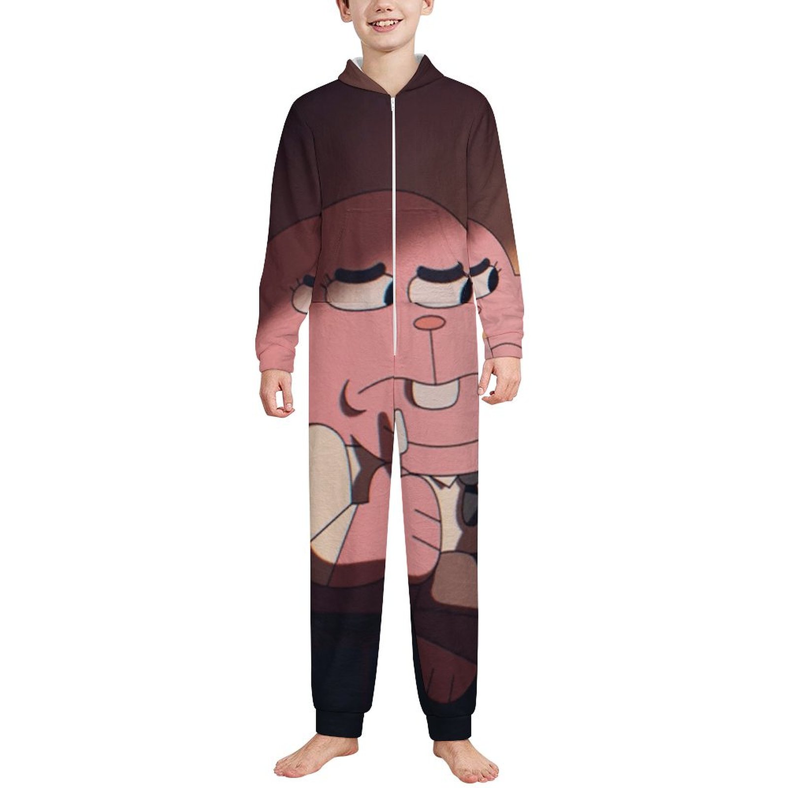 Amazing World of Gumball Unisex Onesie Pajamas Zipper Jumpsuit Hooded ...