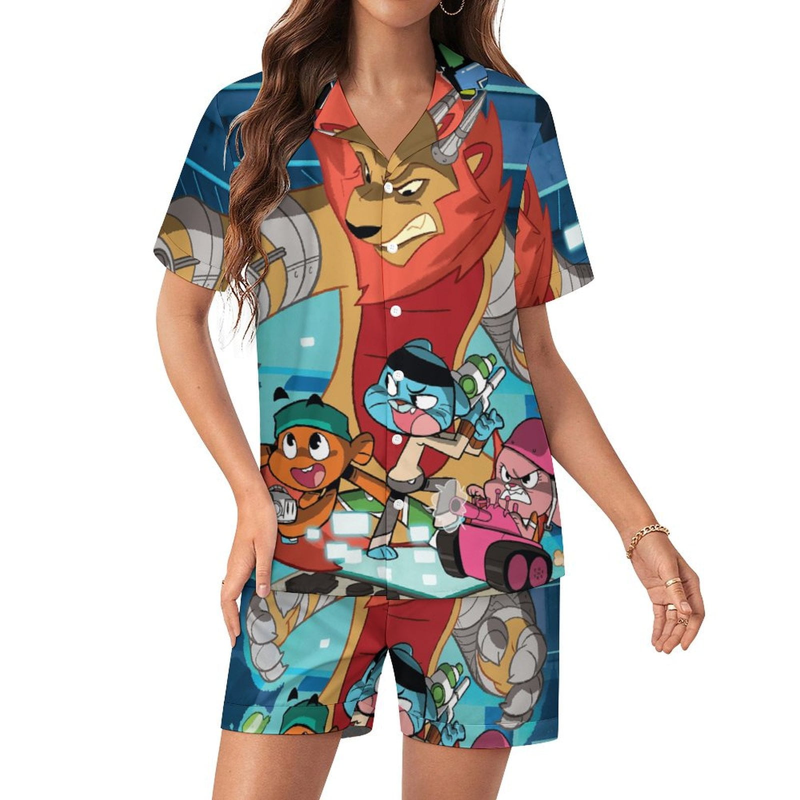 Amazing World of Gumball Women Pajamas Set Short Sleeve Sleepwear ...