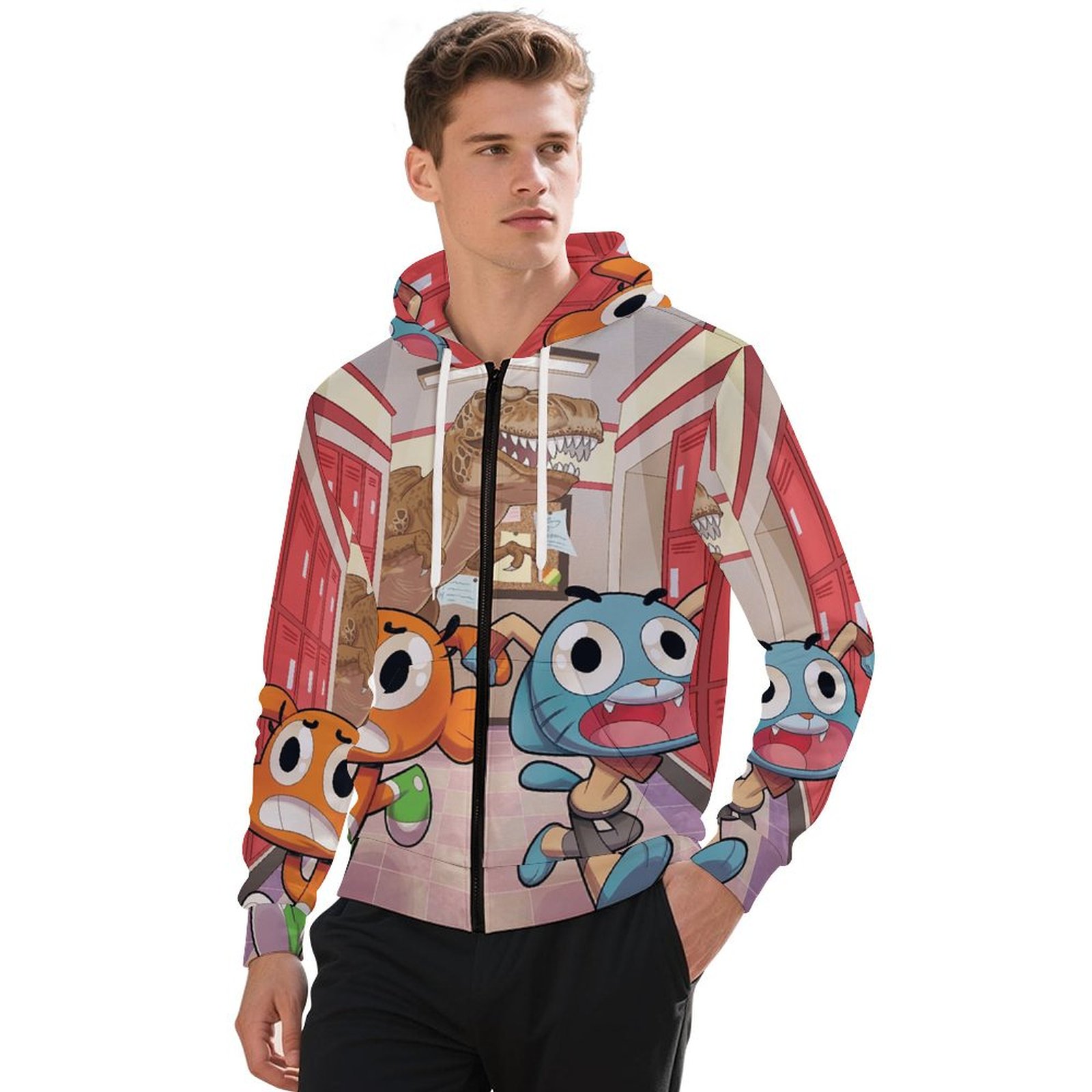 Amazing World of Gumball Zip Up Hoodie Pullover Hooded Long Sleeve ...
