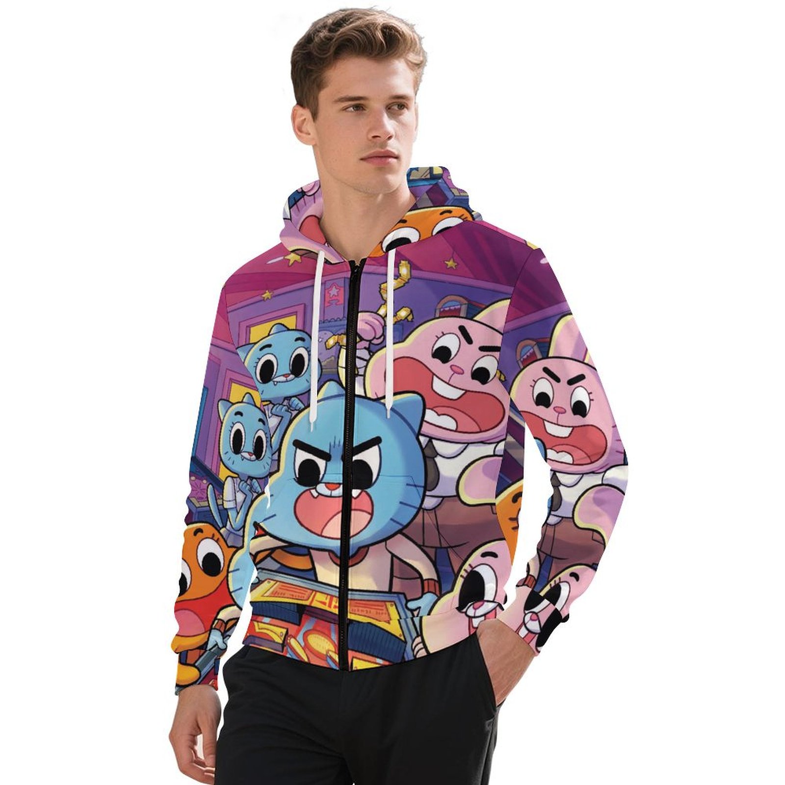 Amazing World of Gumball Zip Up Hoodie Pullover Hooded Long Sleeve ...