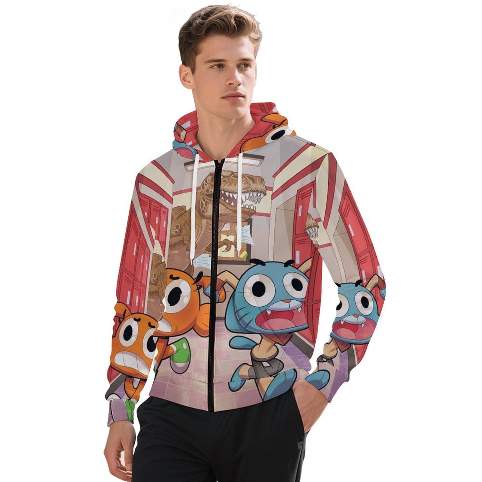 Amazing World of Gumball Zip Up Hoodie Pullover Hooded Long Sleeve ...