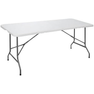 8ft Folding Table White Plastic Portable Long Foldable Tables Indoor ...