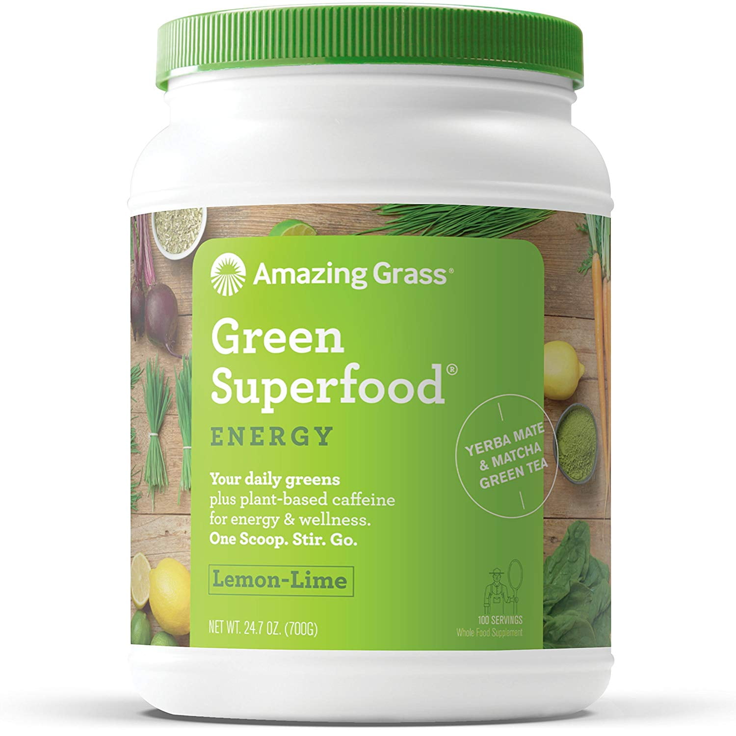 Amazing Grass Green Superfood Energy Powder, 1.5 lbs 700 g, Lemon Lime ...