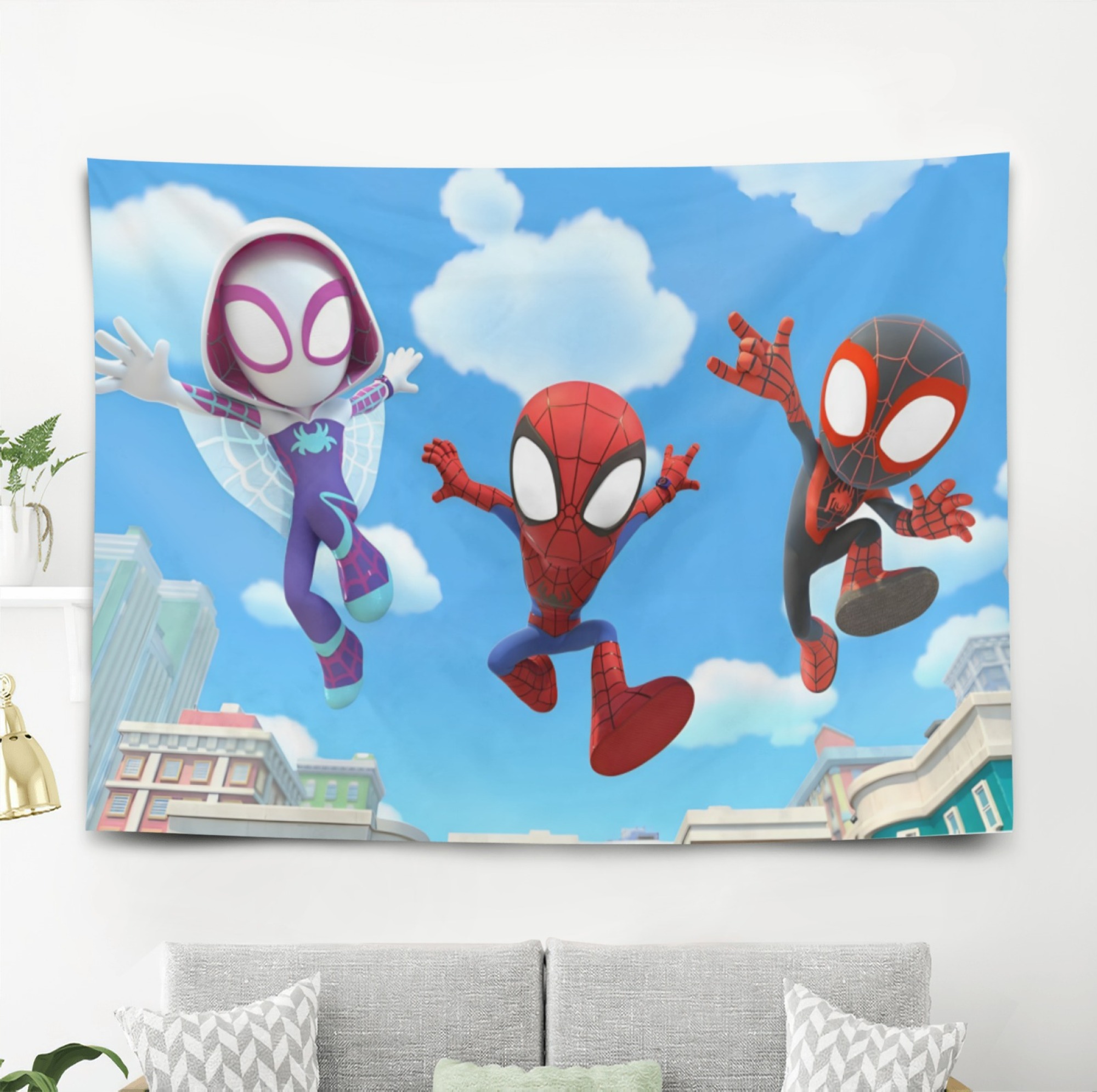 Amazing spidy and friends Tapestry Gift Wall Hanging Backdrop for Room ...