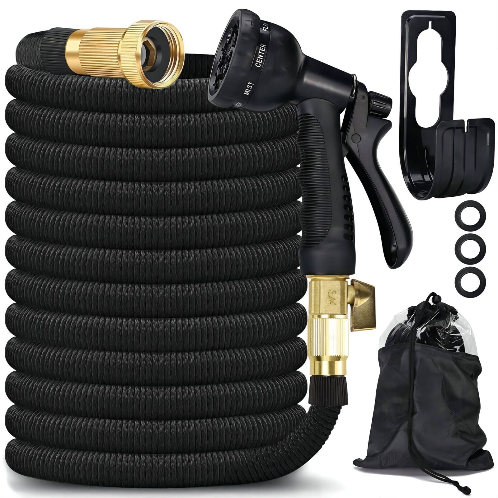 AmazingForLess 25-150ft Expandable Garden Hose, Leakproof, Lightweight ...