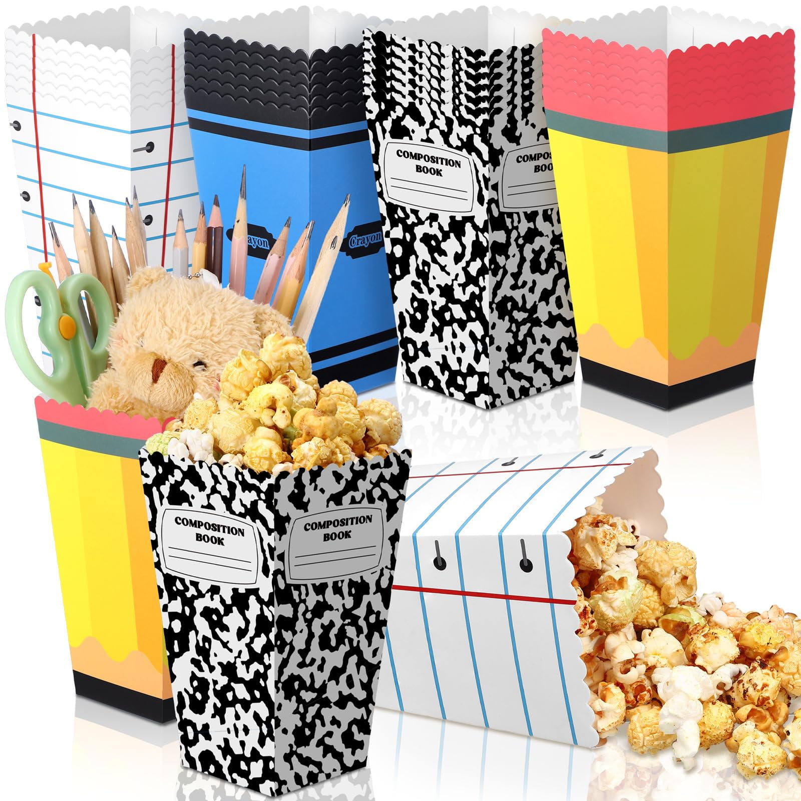 AmazingSpark 24 Pcs Back SSF20 to School Popcorn Candy Treat Boxes ...