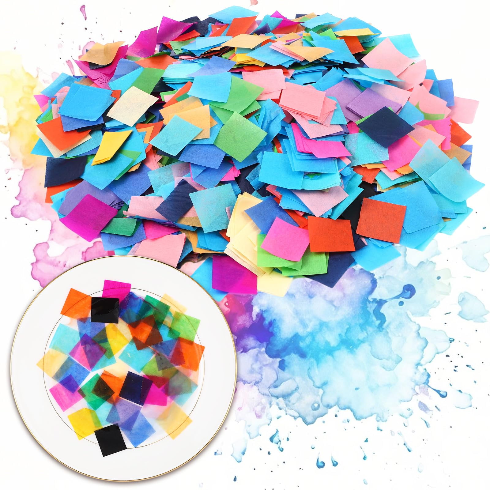 AmazingSpark 7200 Pcs Bleeding AIF9 Tissue Paper 1 Inch Watercolor ...