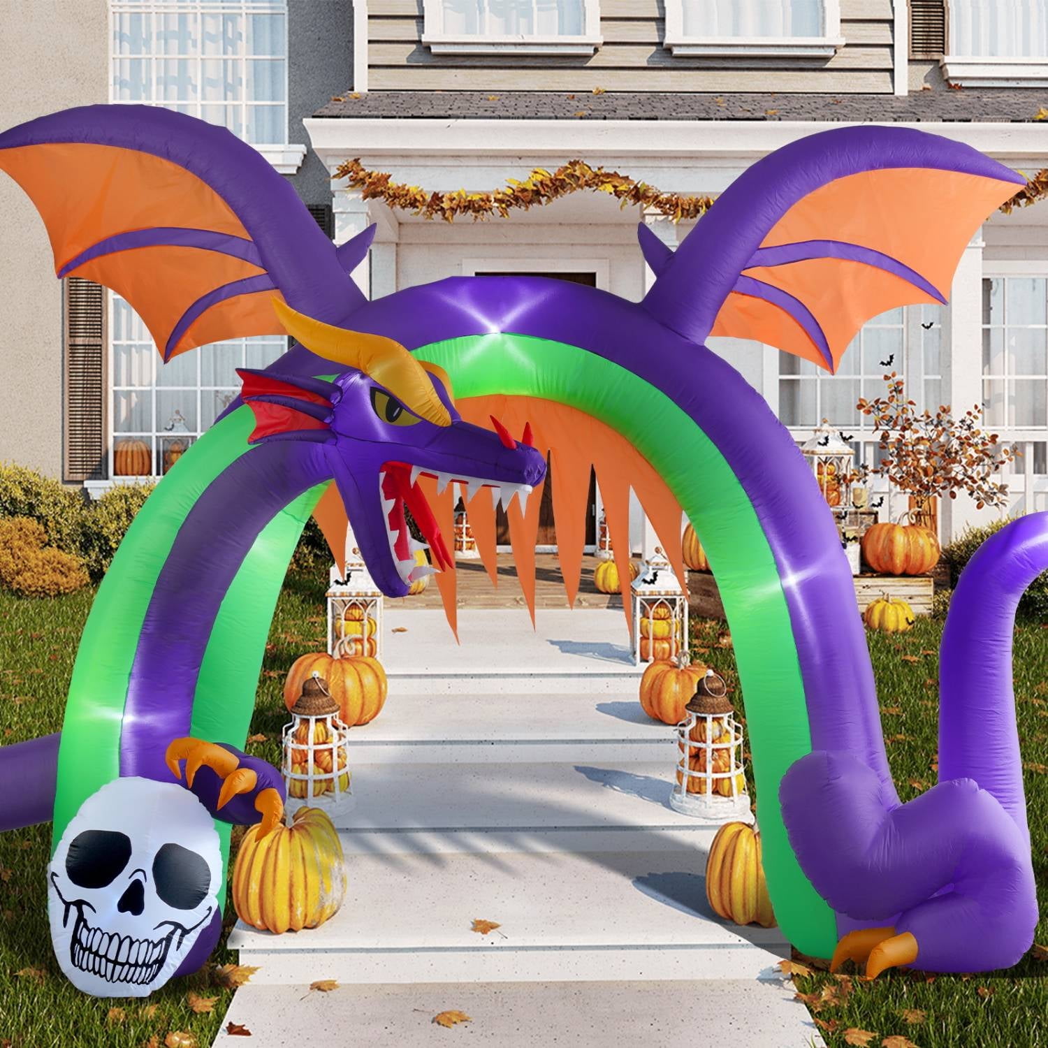 Amazingforless 9ft Halloween Inflatable Dragon Archway Inflatable with ...