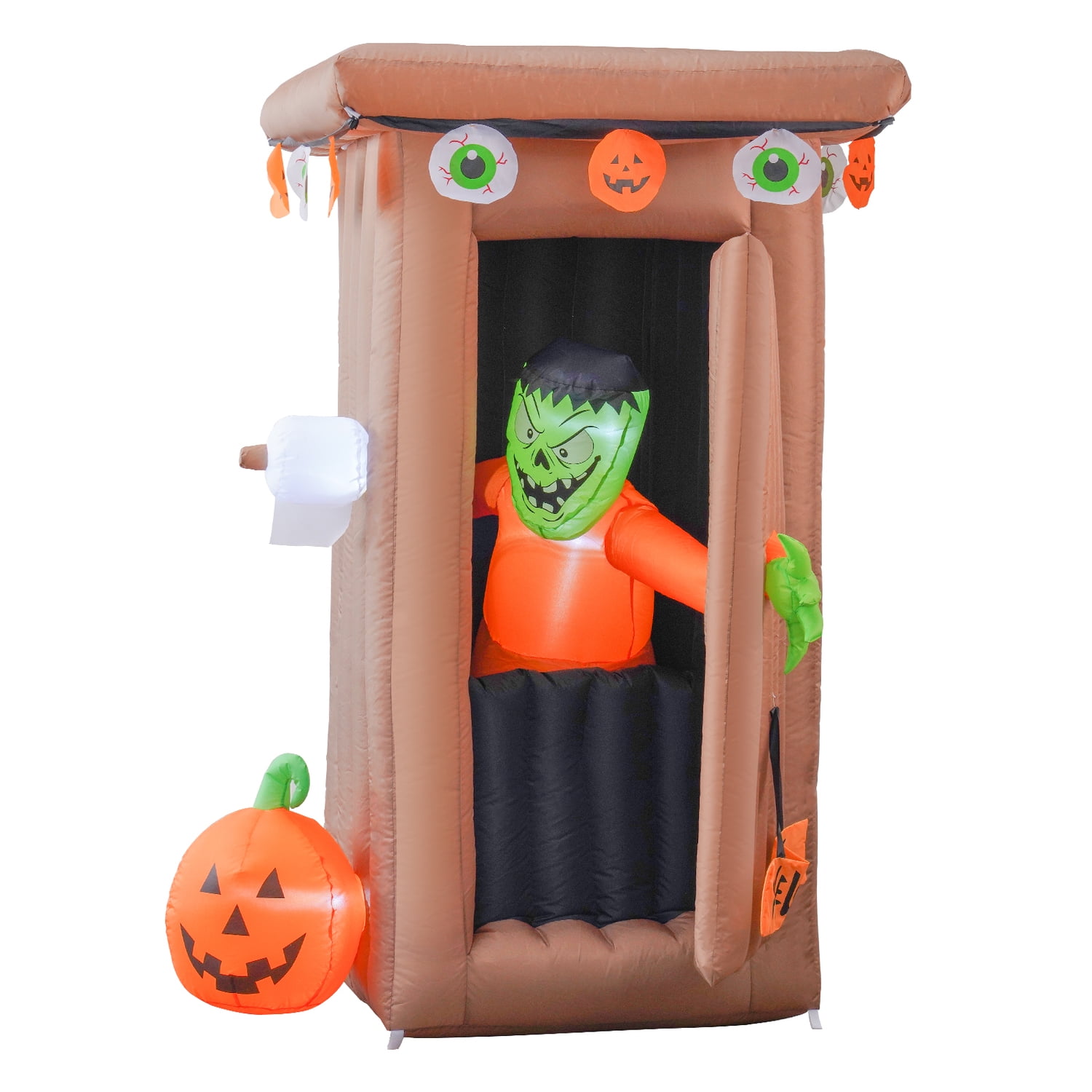 Amazingforless 6ft Halloween LED Inflatable Animated Outhouse with ...