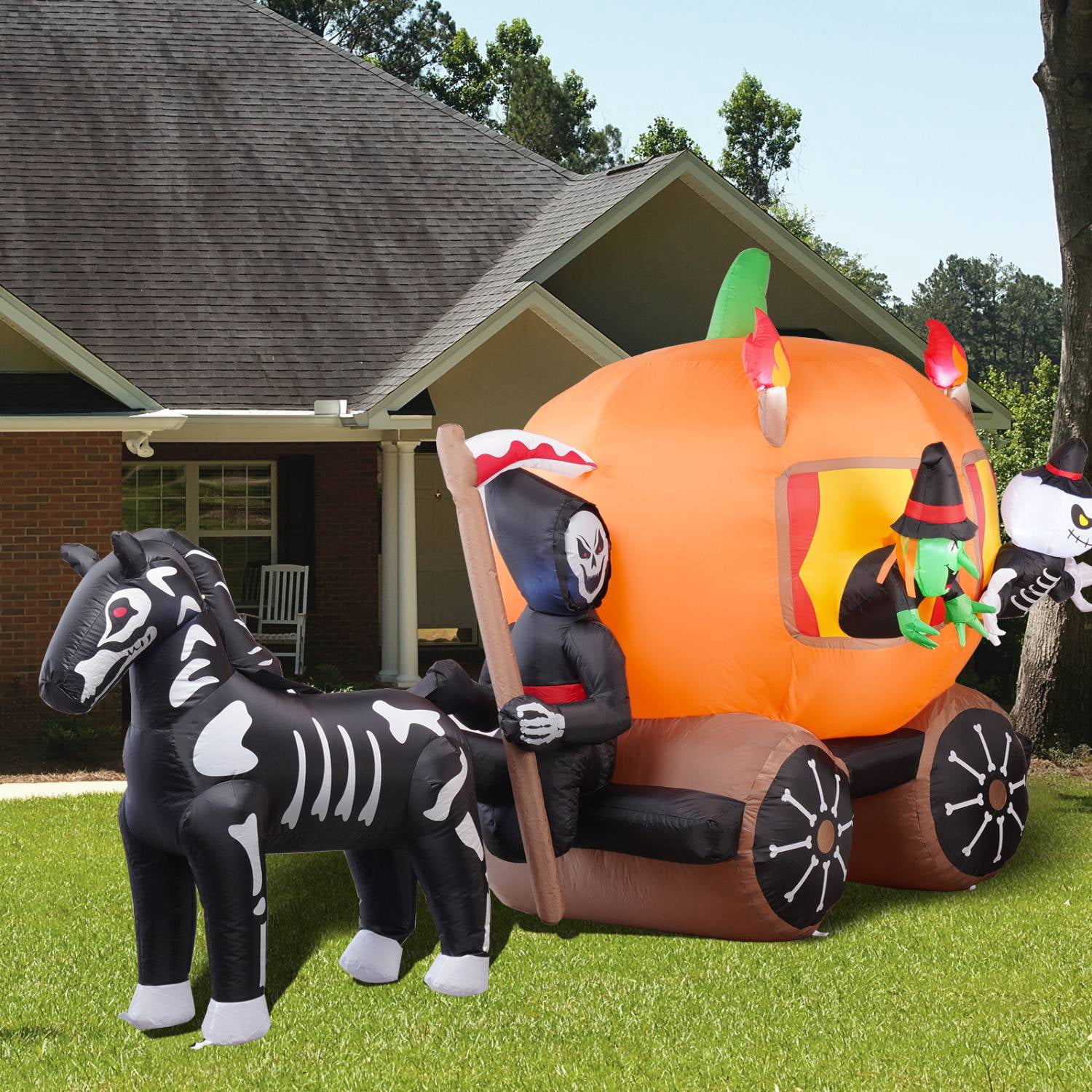 Amazingforless Halloween Inflatable LED Light Up Archway Monster ...