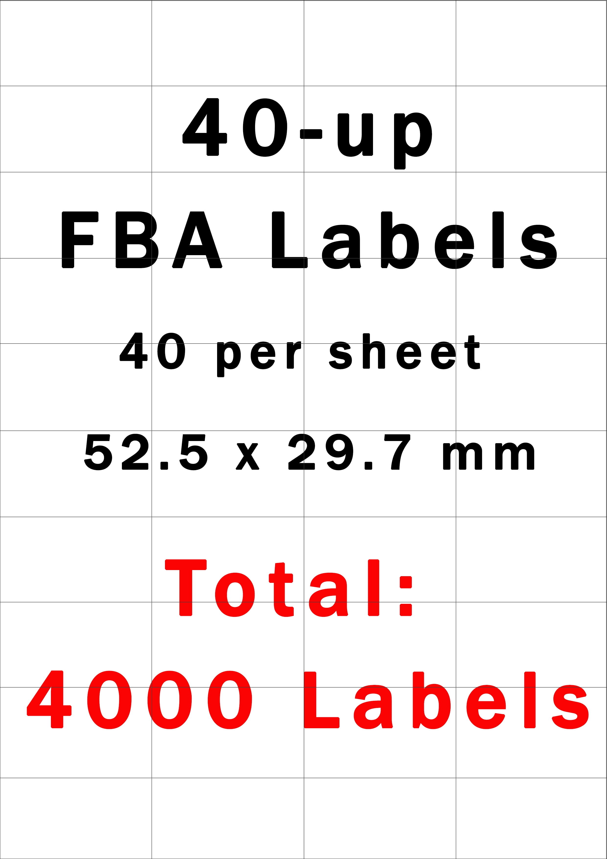 Amazon FBA 40-UP Labels Self Adhesive Barcode Labels, Easy to Peel ...