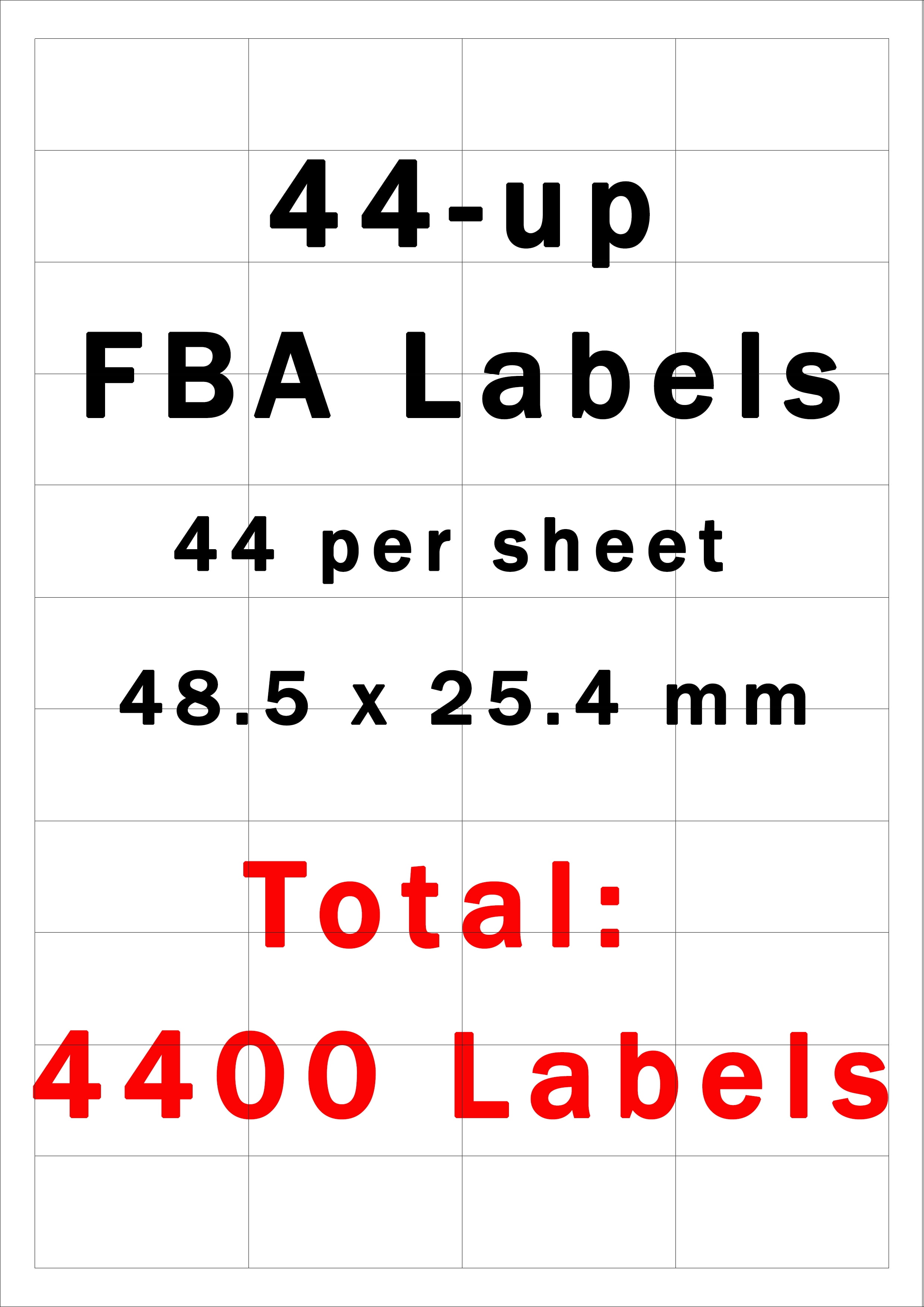 Amazon FBA 44-UP Labels Self Adhesive Barcode Labels, Easy to Peel ...