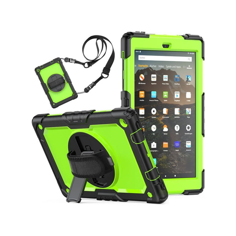 Amazon Kindle Fire HD 10 Case 2019 2018 2017 Release Shockproof Cover with Kickstand Hand Strap and Shoulder Strap for Fire HD 10.1 Inch Tablet 9th 8th 7th Generation Walmart