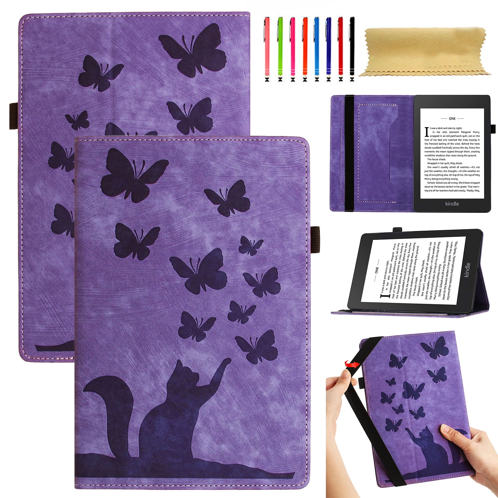 for Amazon Kindle Paperwhite 7th Gen 2015/10th Gen 2018 Adjustable Kickstand Case, Lovely ...