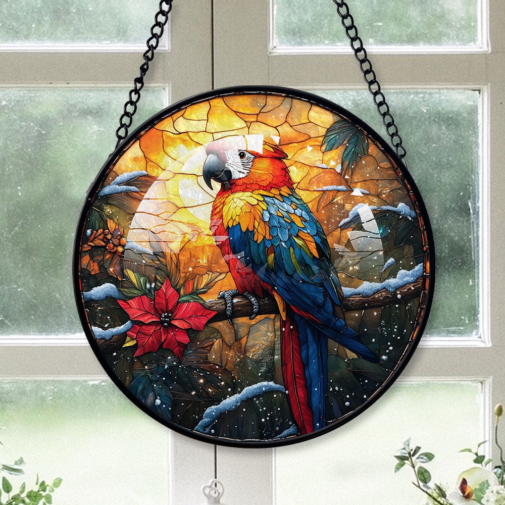 Amazon Parrot Ornament Christmas 2025, Amazon Parrot Stained Glass ...