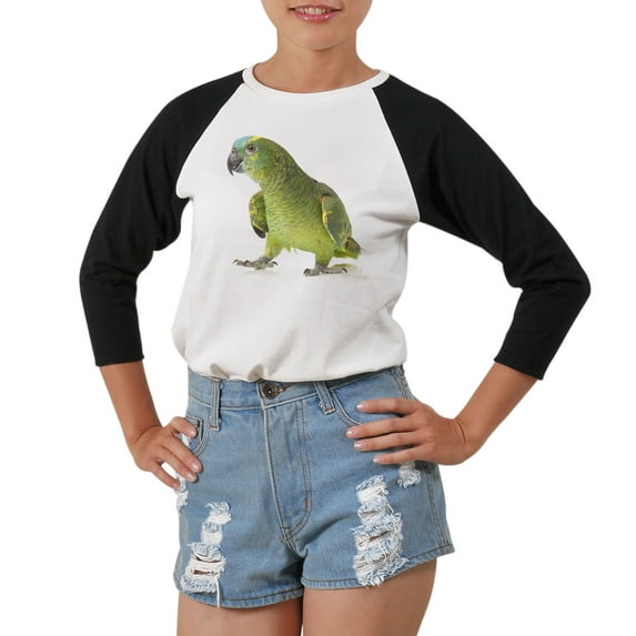 Amazon Parrot Printed 100% Cotton Elbow Sleeves Raglan T-Shirt WTS_03 ...