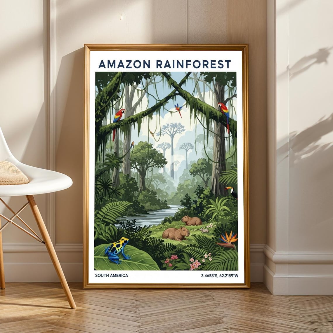 Amazon Rainforest Art Print: Tropical Jungle Illustration #243 ...