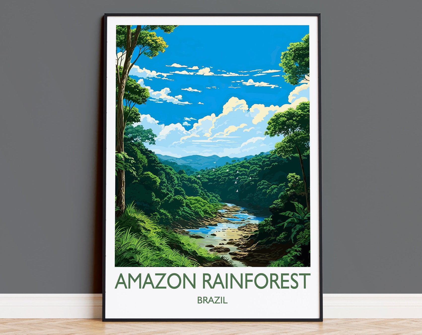 Amazon Rainforest Poster, Travel Print of Amazon Rainforest, Brazil ...