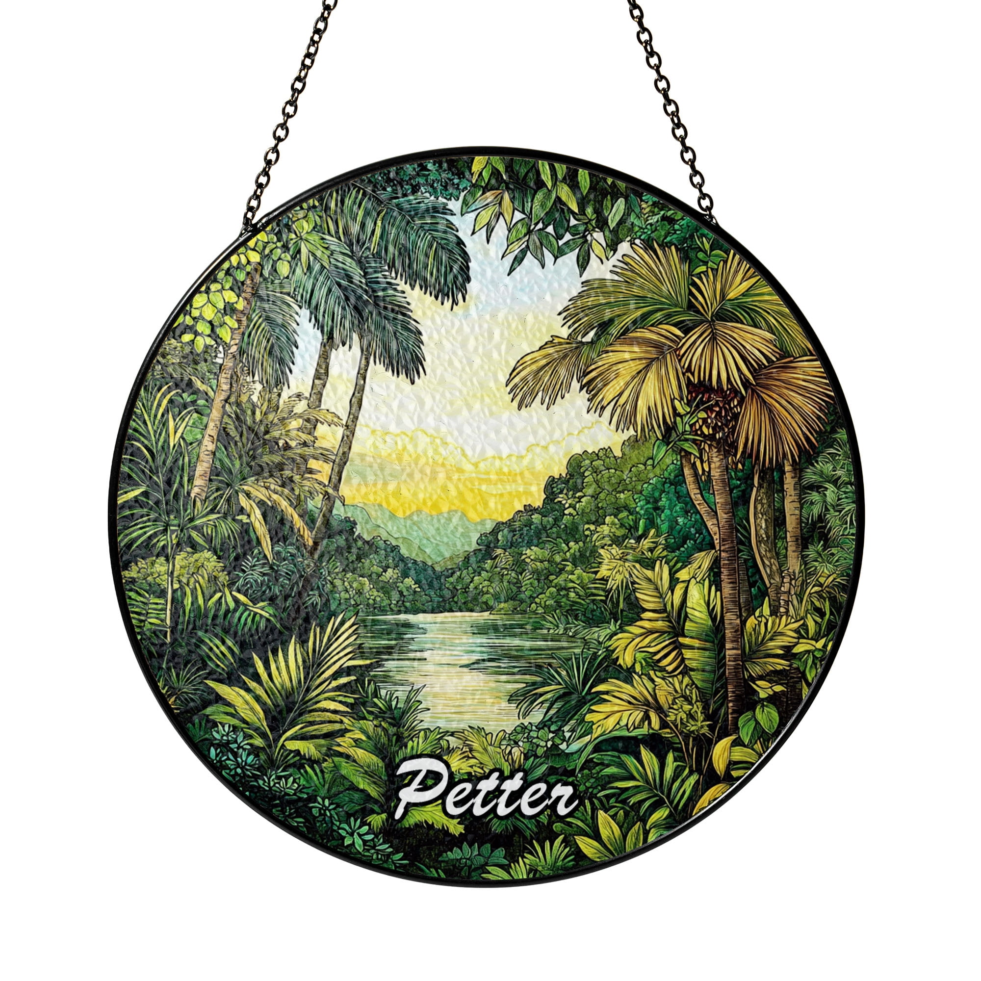 Amazon Rainforest Stained Glass Suncatcher - Custom Name Brazil/Peru ...