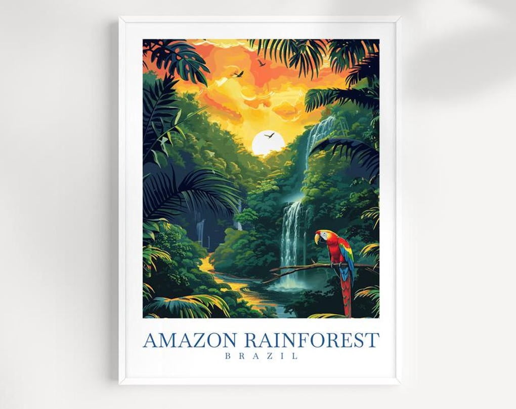 Amazon Rainforest Travel Print Brazil Wall Art Amazon Wall Hanging Home ...