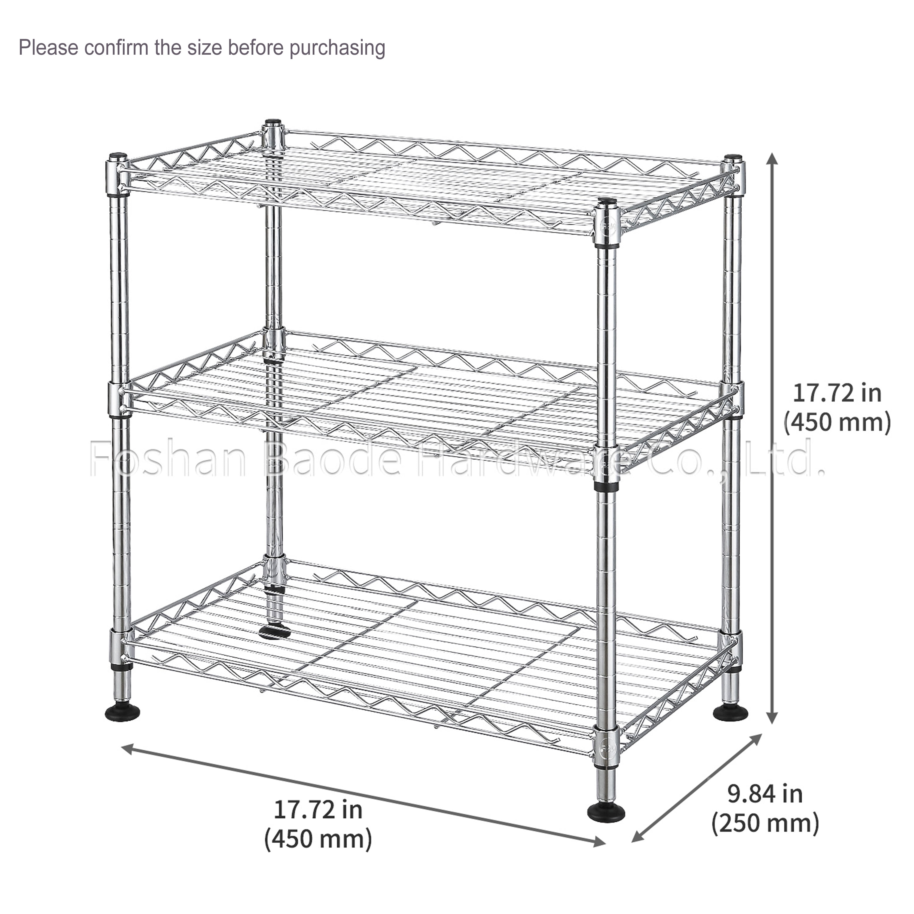 Multi-Functional Mini Small Chrome-Plated 3-Tiers Metal Shelf Unit ...