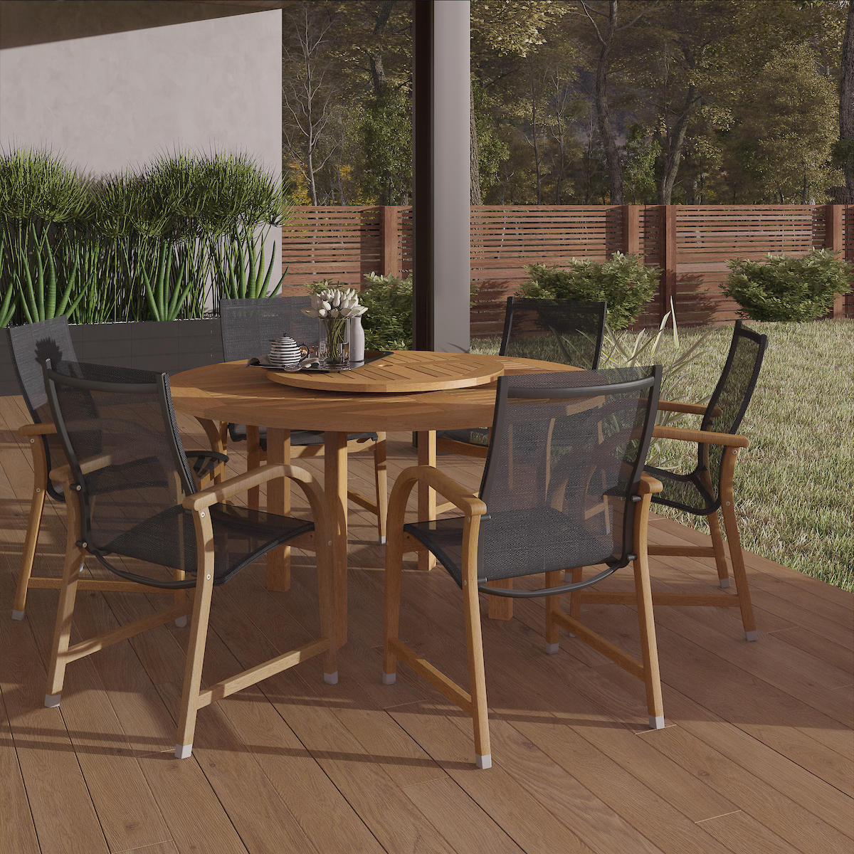 highwood® Eco-Friendly Recycled Plastic Lehigh 3pc Round Dining Set ...