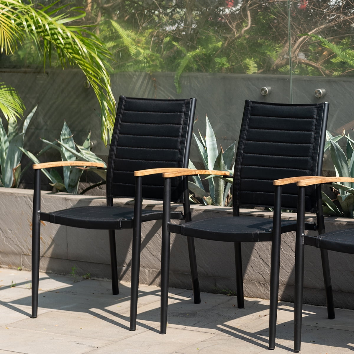 Amazonia Brighton Beach 2-Piece Aluminum and Teak Wood 100% FSC Patio ...