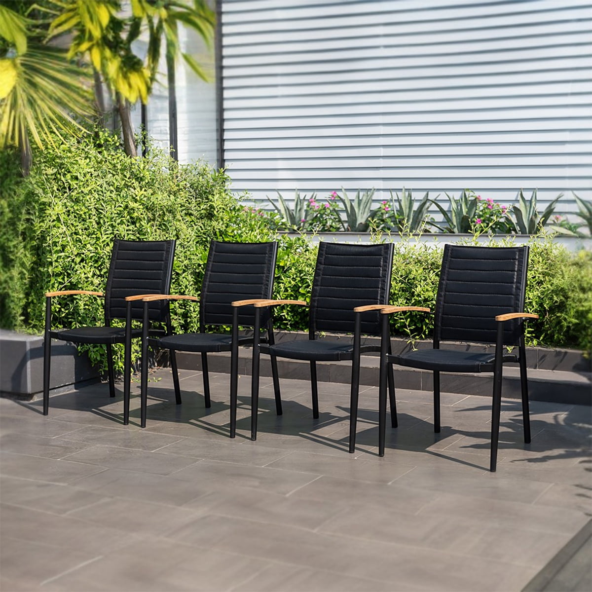 Urban Elements Brighton Beach 4-Piece Aluminum and Teak Wood 100% FSC ...