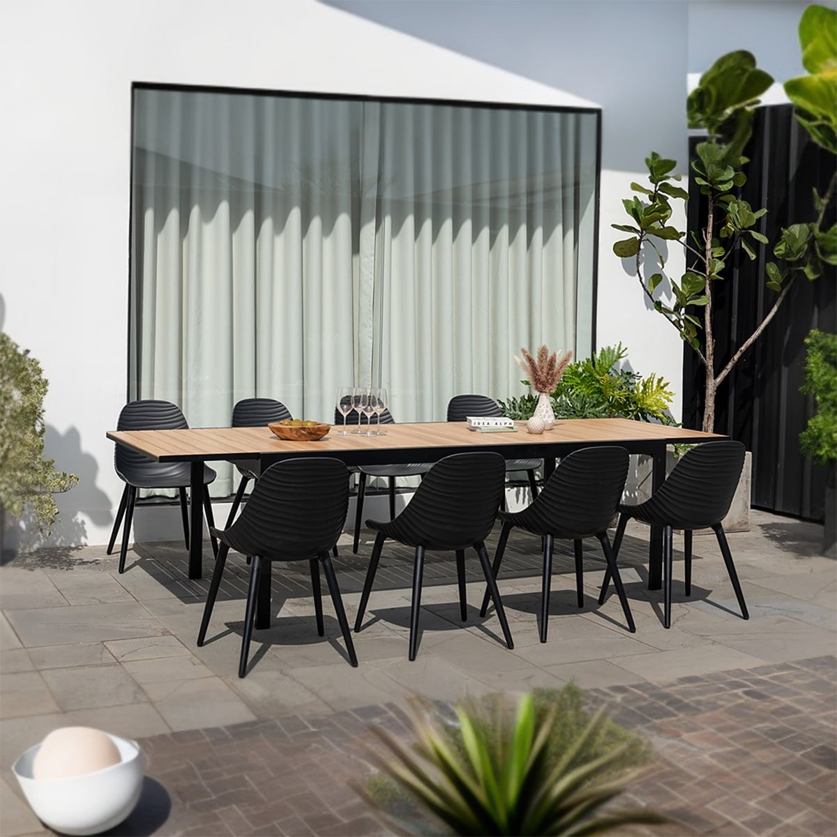 Urban Elements Great Ocean 9-Piece Maintenance-Free Aluminum Extendable ...